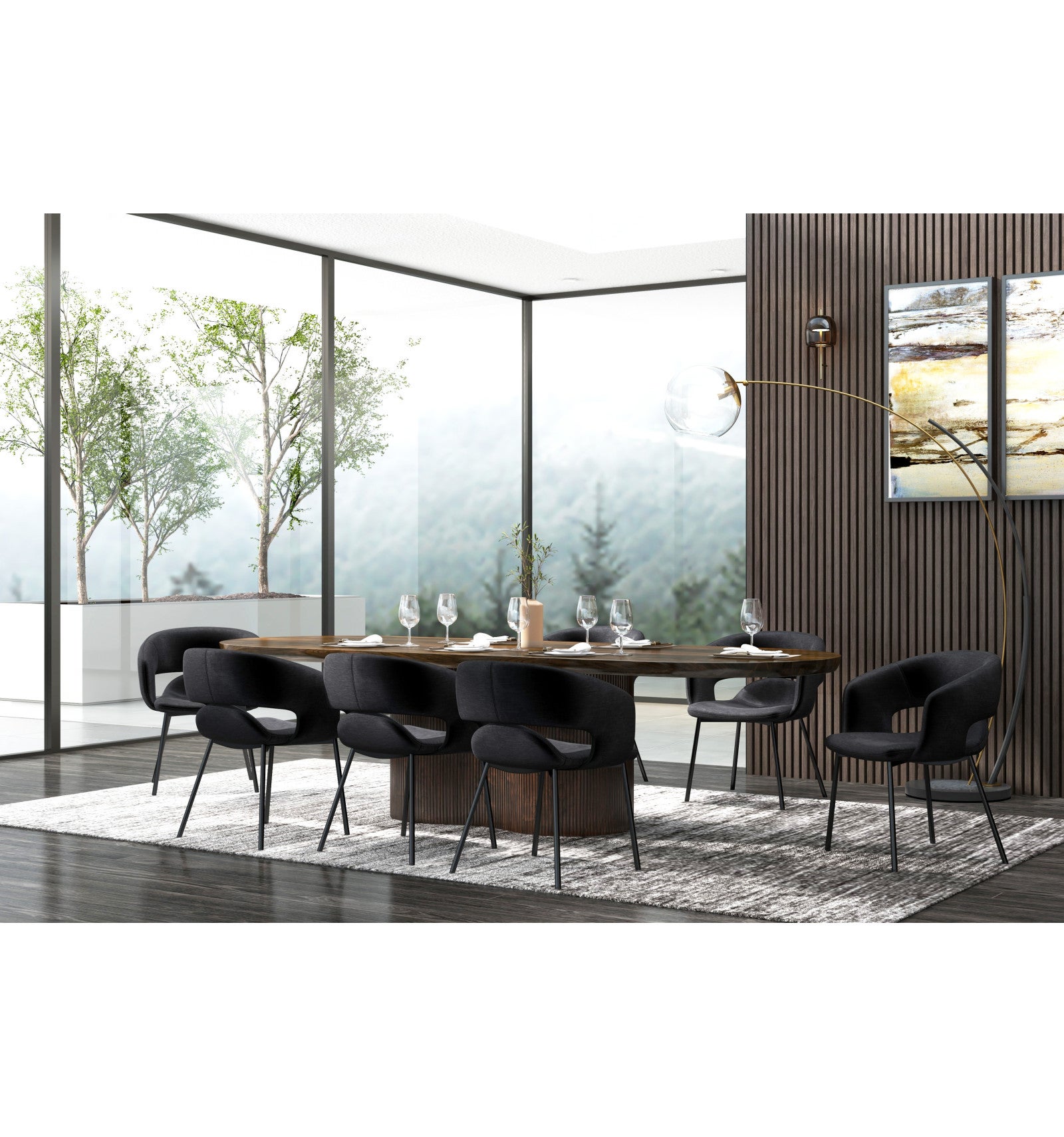 TRAVIS-Fauteuil de table en tissu Retro Noir et métal noir | Leroy Merlin