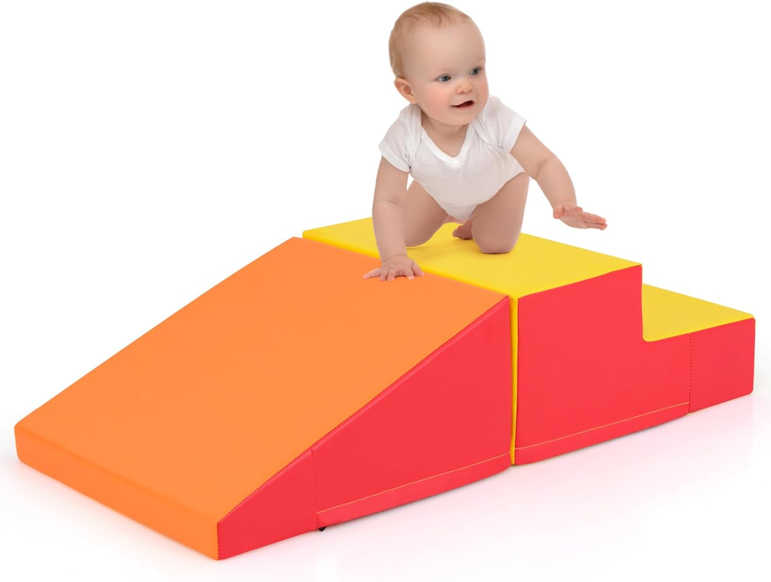 2PCS Parcours Motricité Bébé en Mousse avec Housse Amovible en PU, avec ...