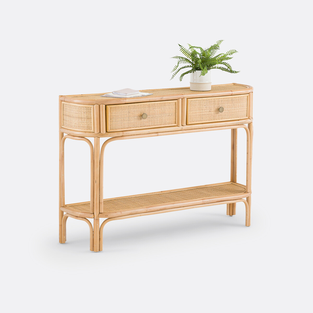 Console en rotin avec tiroirs, Ladara - Naturel - taille unique | Leroy ...