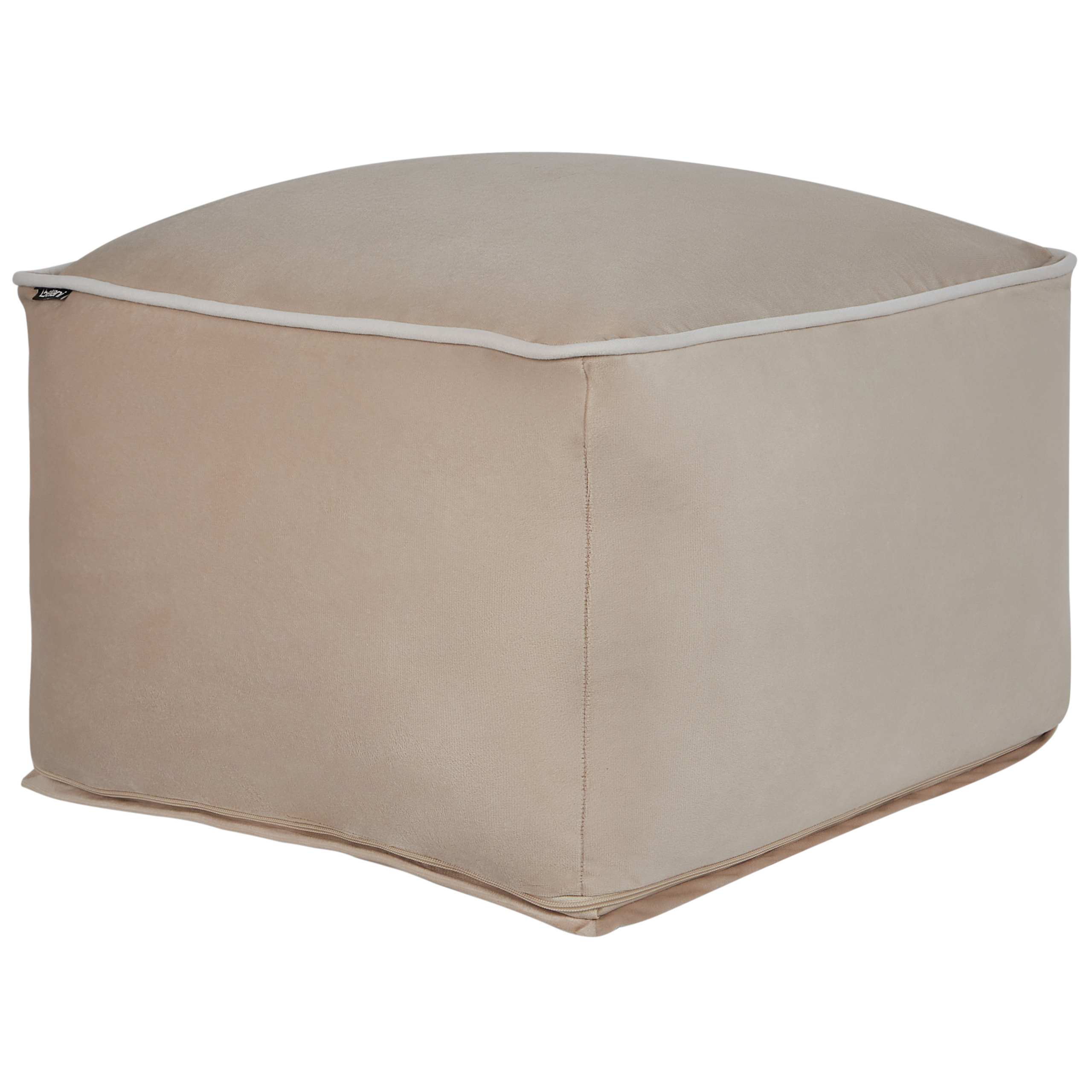 Pouf DAREYN Velours Beige sable | Leroy Merlin