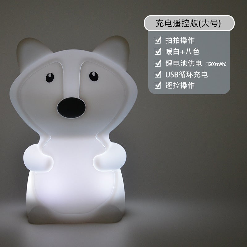 Luz de noche para niños,luz de noche,Luz de silicona Fox para dar ...