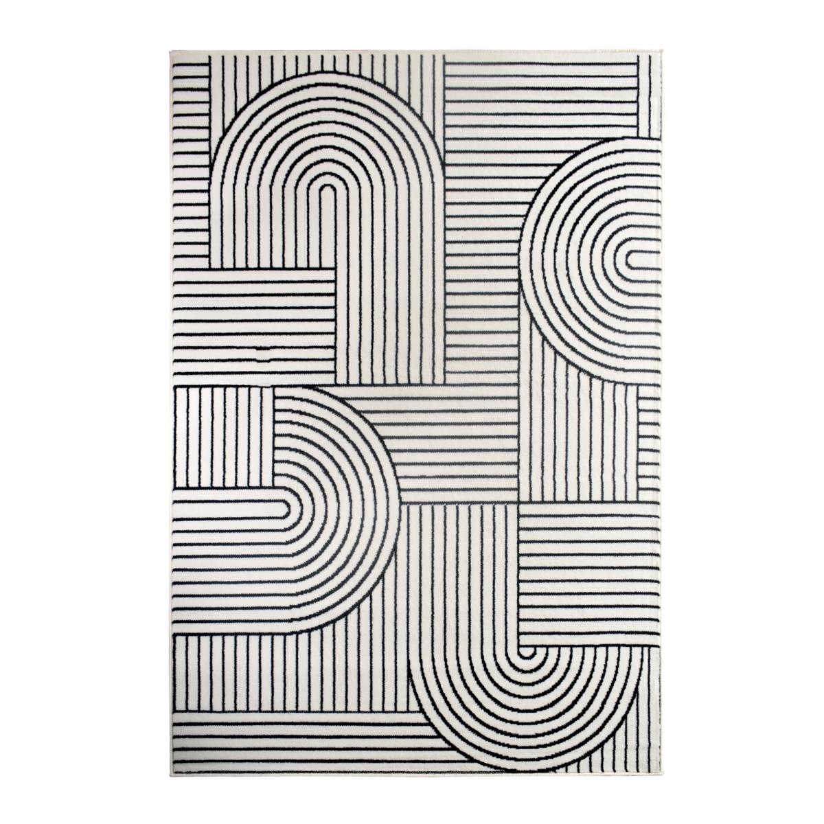 Alfombra de dormitorio 80x150 cm, tejido crema, rectángulo, patrón ...