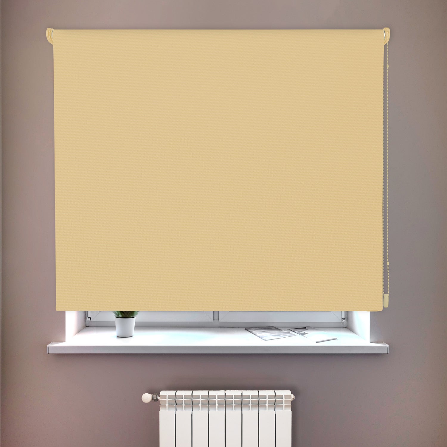 Estor Enrollable Opac Tejido Premium Liso Color Beige 80x150 | Leroy Merlin