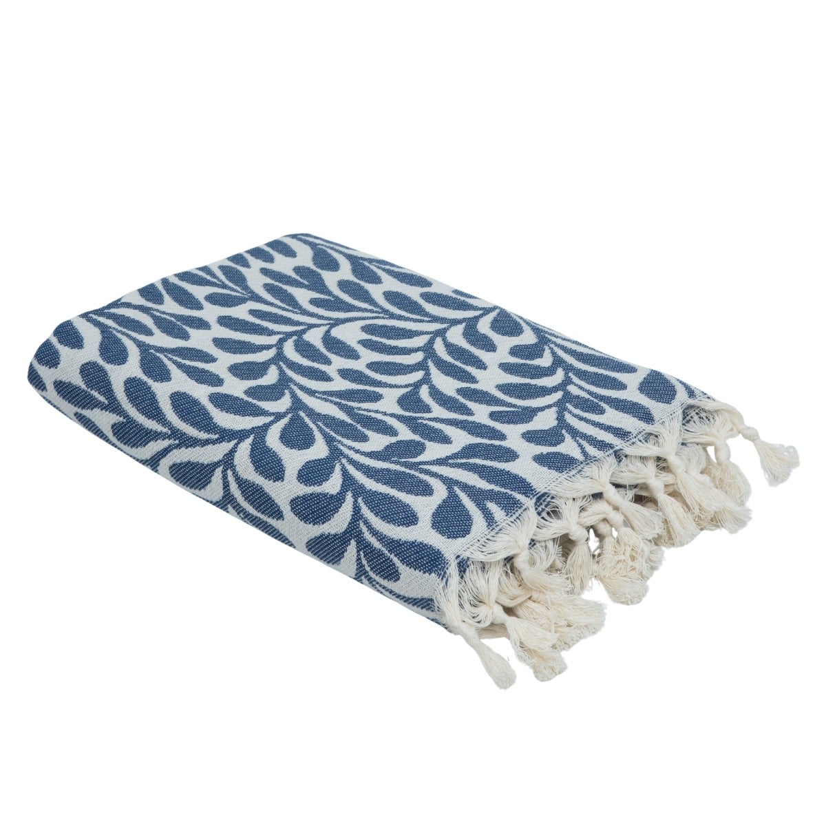 Fouta jacquard coton bleu jean | Leroy Merlin