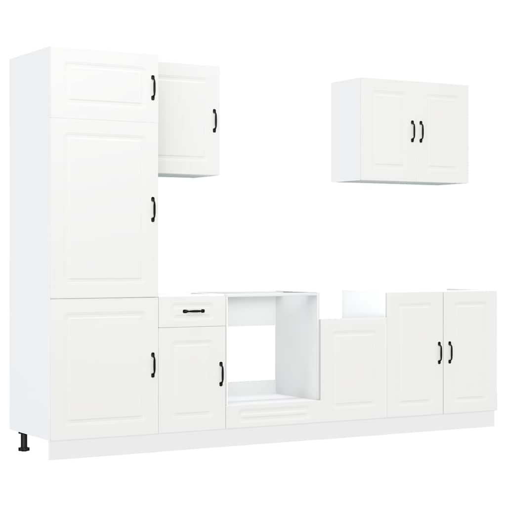 Mueble de cocina Kalmar blanco 7 piezas madera contrachapada ...