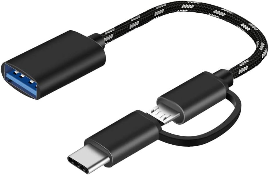 Adaptateur USB-C/Micro USB vers USB à clip noir, convertisseur Micro ...
