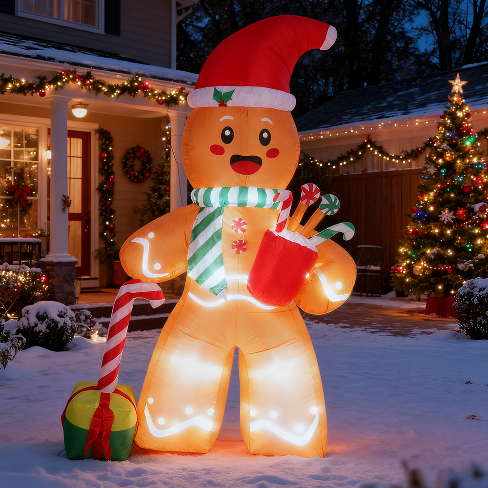 Décoration gonflable de Noël de 240 cm avec lumières LED intégrées ...