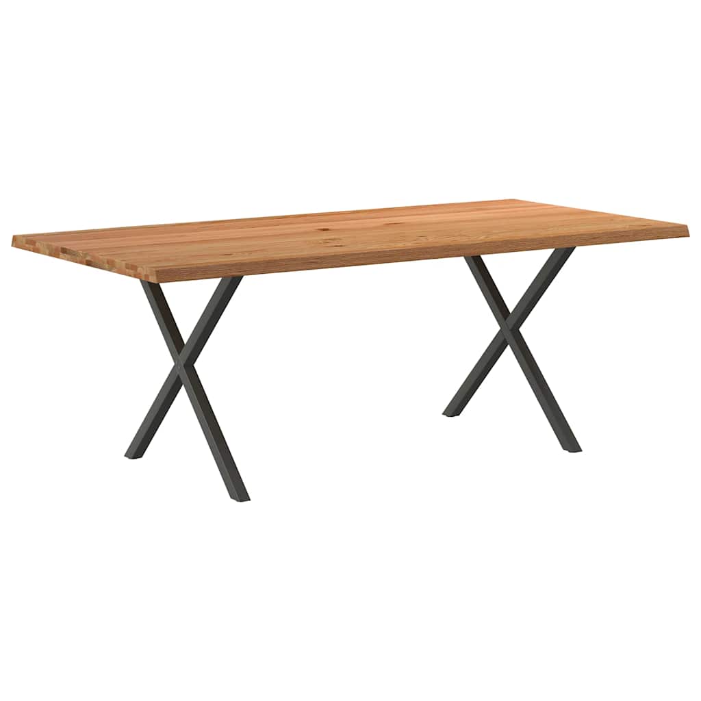 Mesa de comedor rectangular de madera maciza de roble marrón claro ...