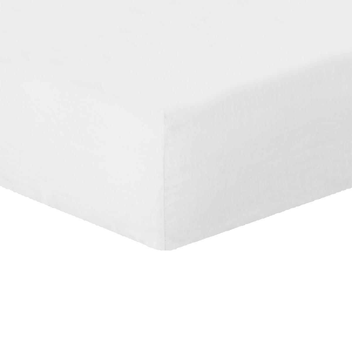 Drap housse 160x200x30 lin lavé blanc | Leroy Merlin