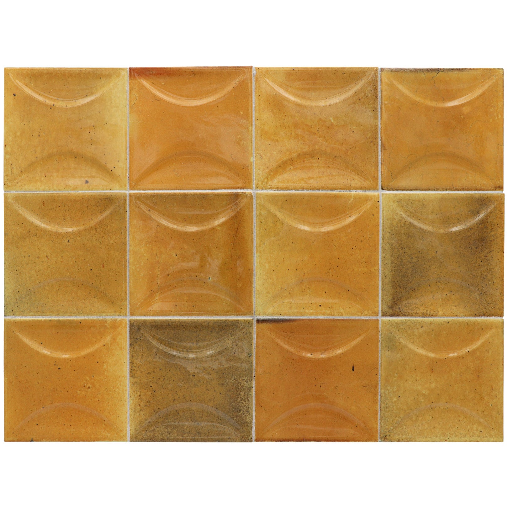 Carrelage mural faïence effet rustique THANGLONG Arco 10x10 cm Caramel ...