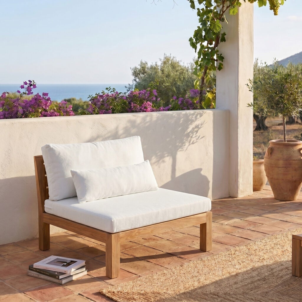Fauteuil de jardin en teck massif blanc | Leroy Merlin