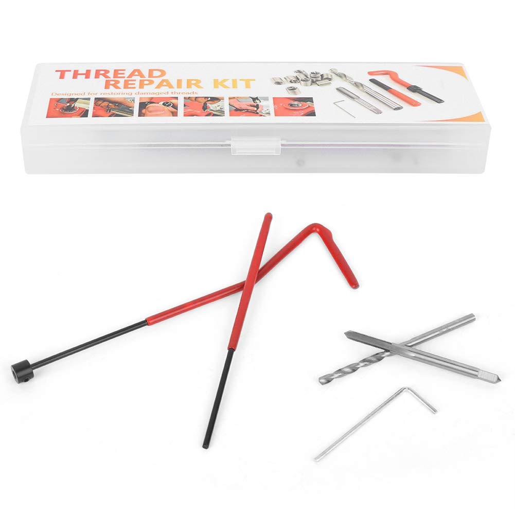 Kit de 25 piezas de insertos de reparación de roscas M3 con caja de plástico transparente para ...