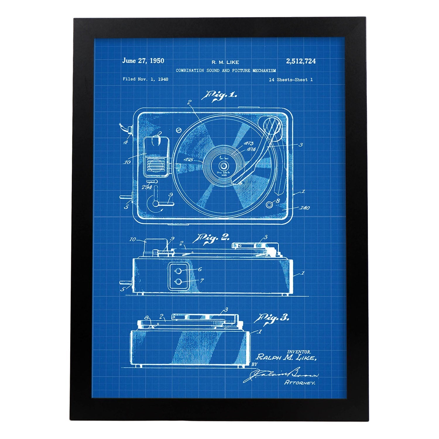 Sound And Image Patent Poster 3 Feuille Avec Ancienne Conception De ...