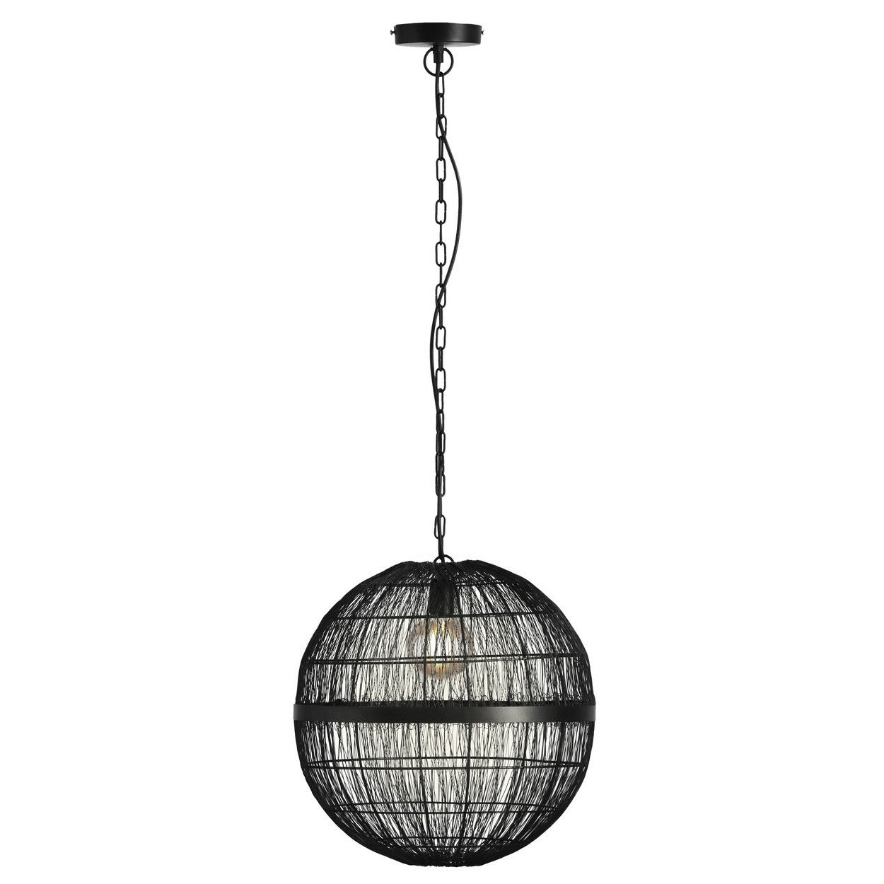 Globo Hermi Ii Suspension sphérique Hermi II 50 cm, noir mat, 1 ampoule ...