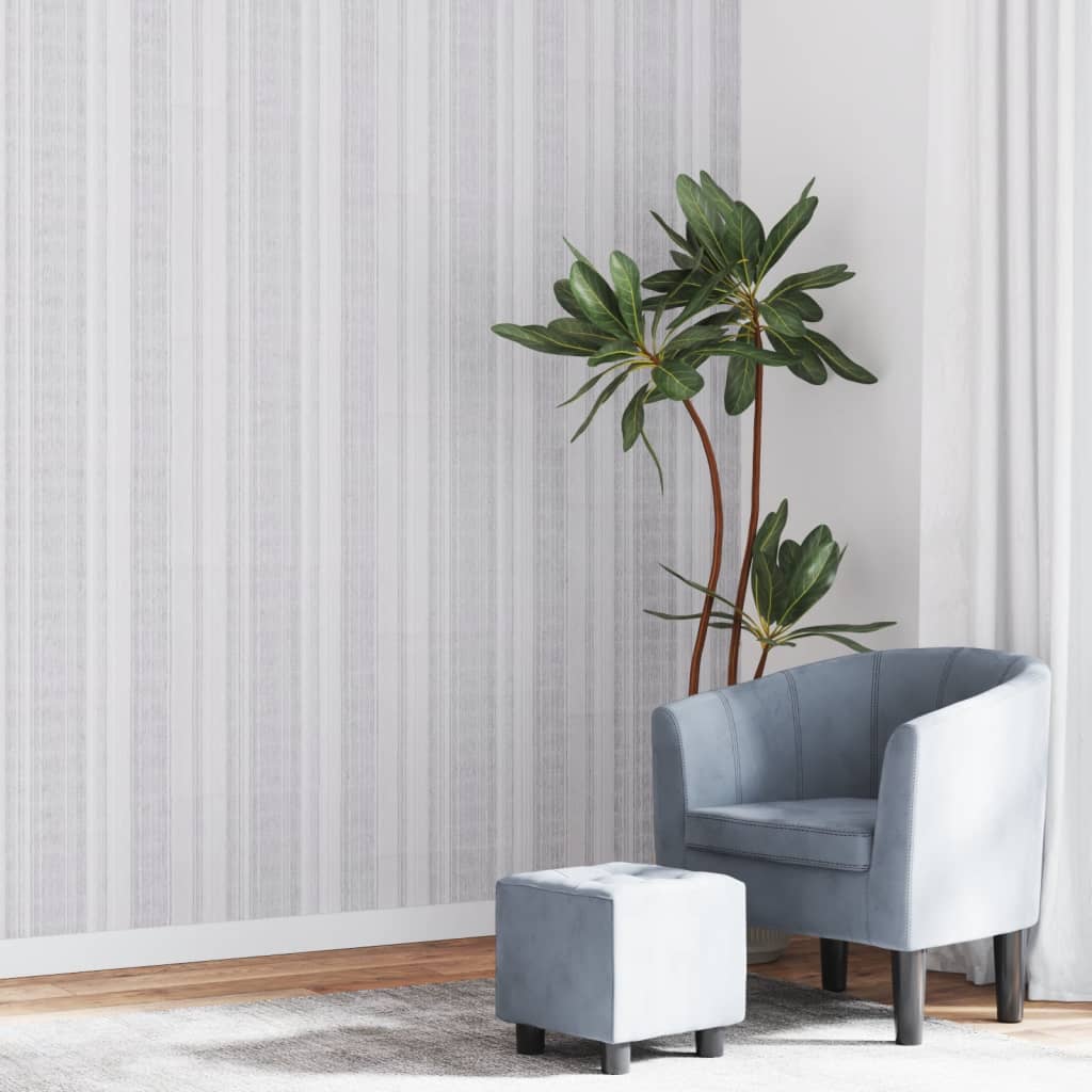 Maison Exclusive - Papel pintado 3D no tejido estampado de rayas gris ...