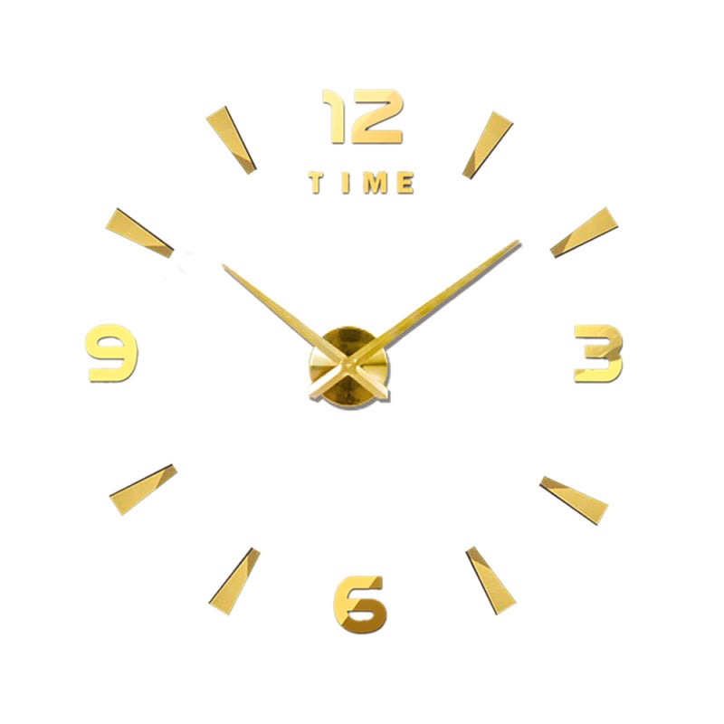 Reloj de pared con espejo EVA extragrande dorado, reloj creativo con ...