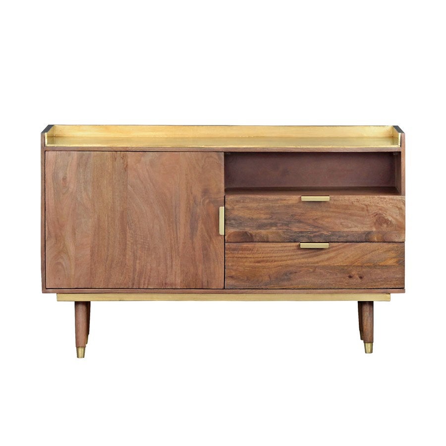 Buffet en bois de manguier et métal doré | Leroy Merlin