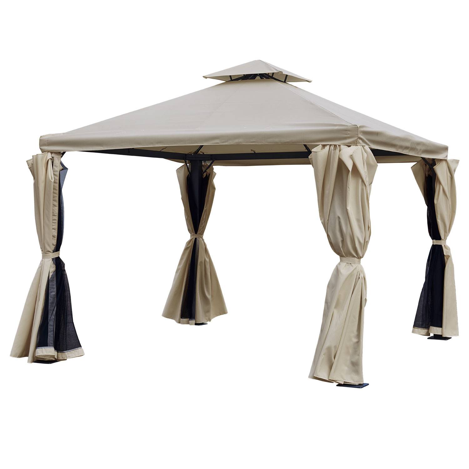 Tonnelle Autoportante 3x3m Antibes Beige - Structure Aluminium | Leroy ...