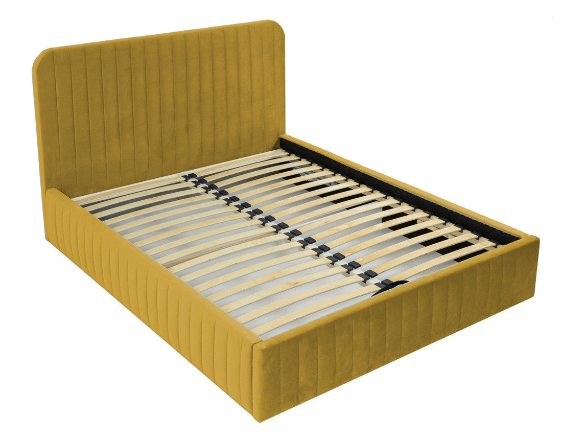 Stuart - lit coffre - 140x200 cm - sommier inclus - en velours | Leroy ...