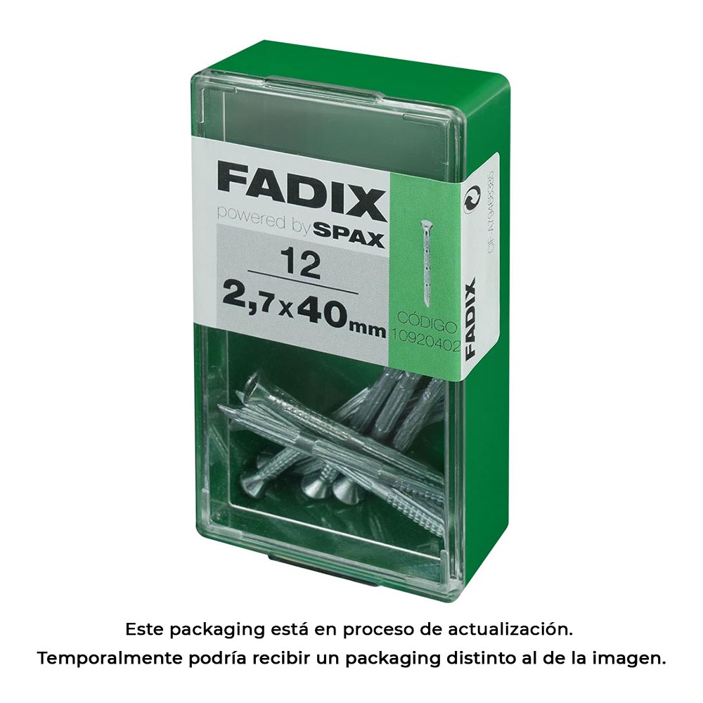 Clavos estriados de acero 2,7x40mm FADIX - Caja 12 unidades - 18070 ...