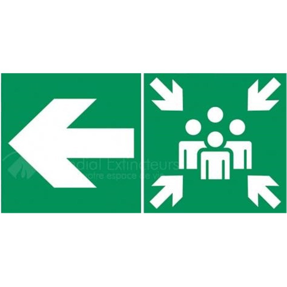 Panneau Point de rassemblement Gauche– L.300 x H.150 mm / Marque ...