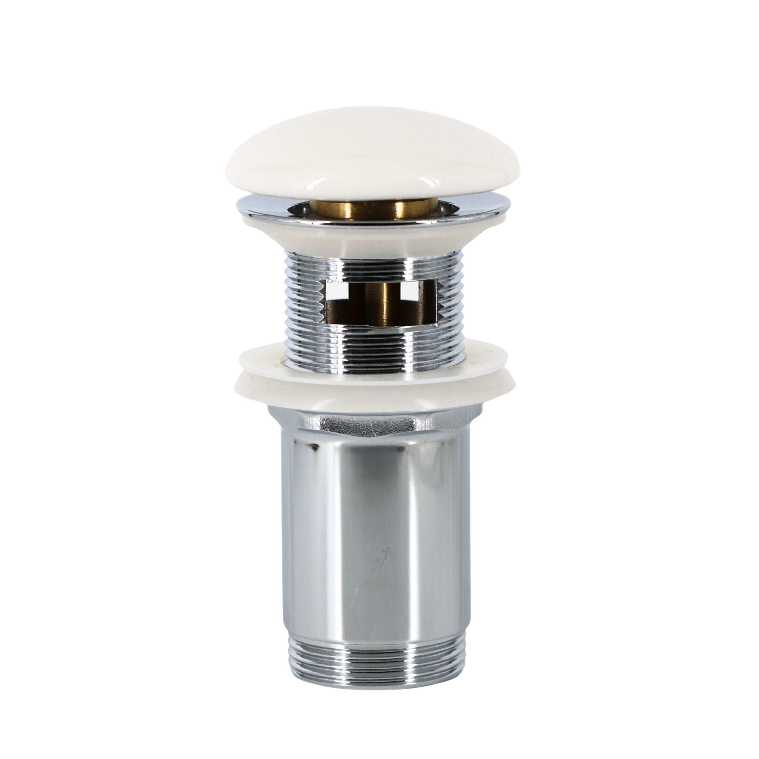 Piletta click clack 1.1/4 in ottone cromato ceramica bianca per lavabo ...