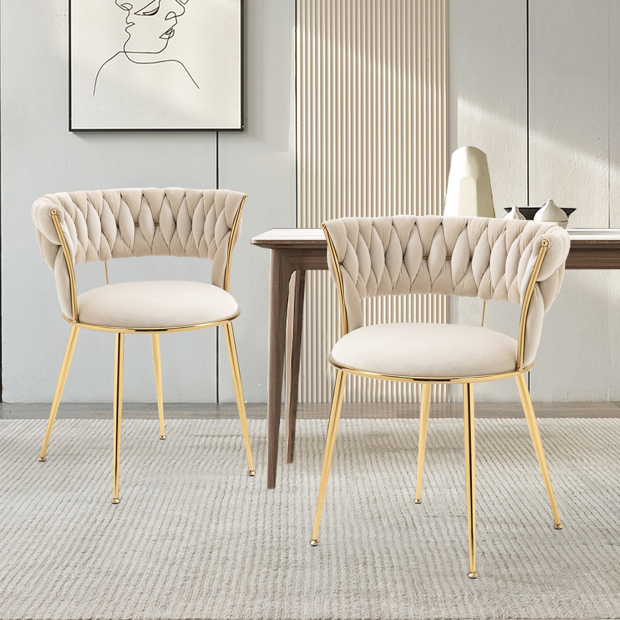 Chaises de salle à manger décontractées design 2 pièces/ensemble de ...