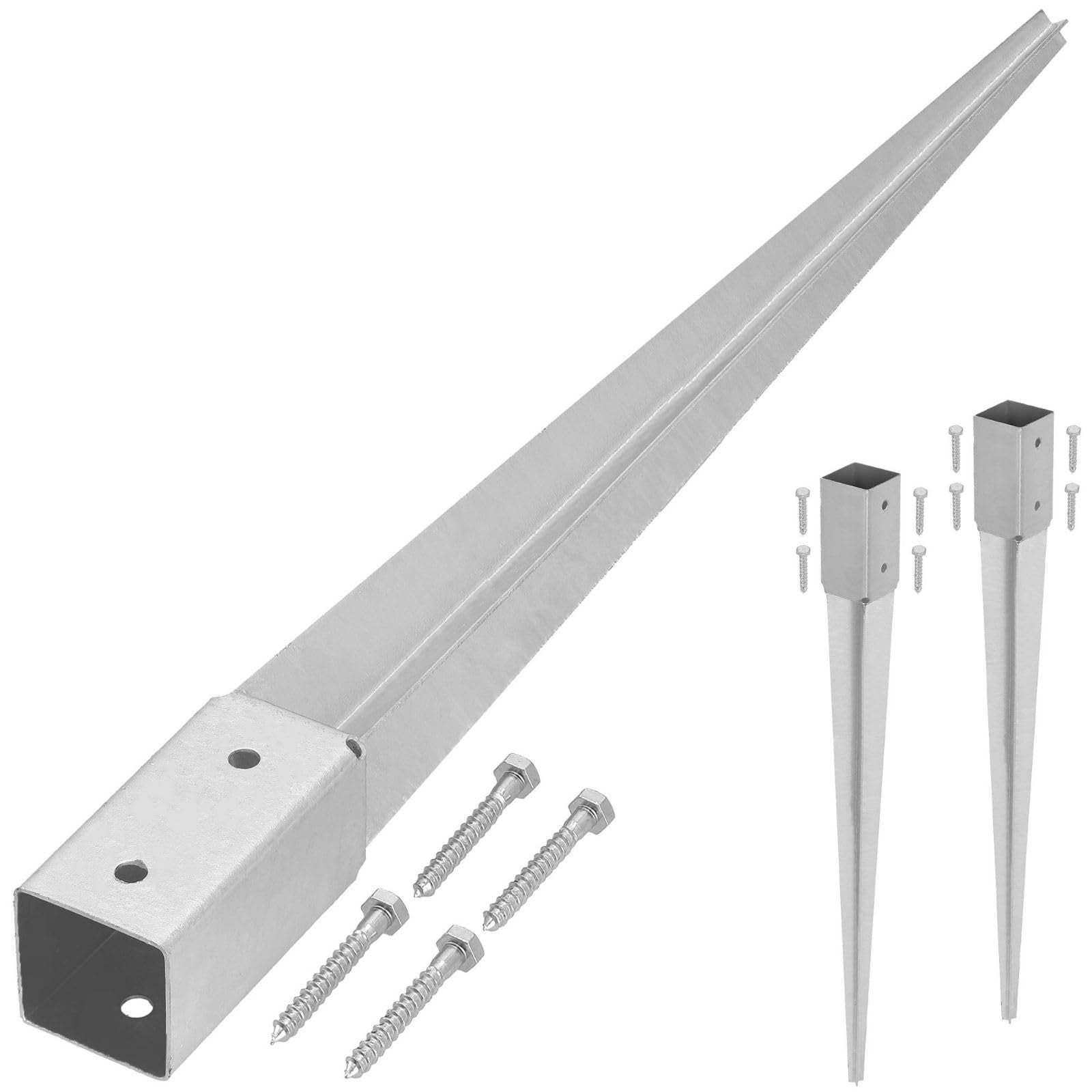 Support de Poteau a enfoncer en Acier galvanisé 2 x 46 x 46 x 600 mm ...