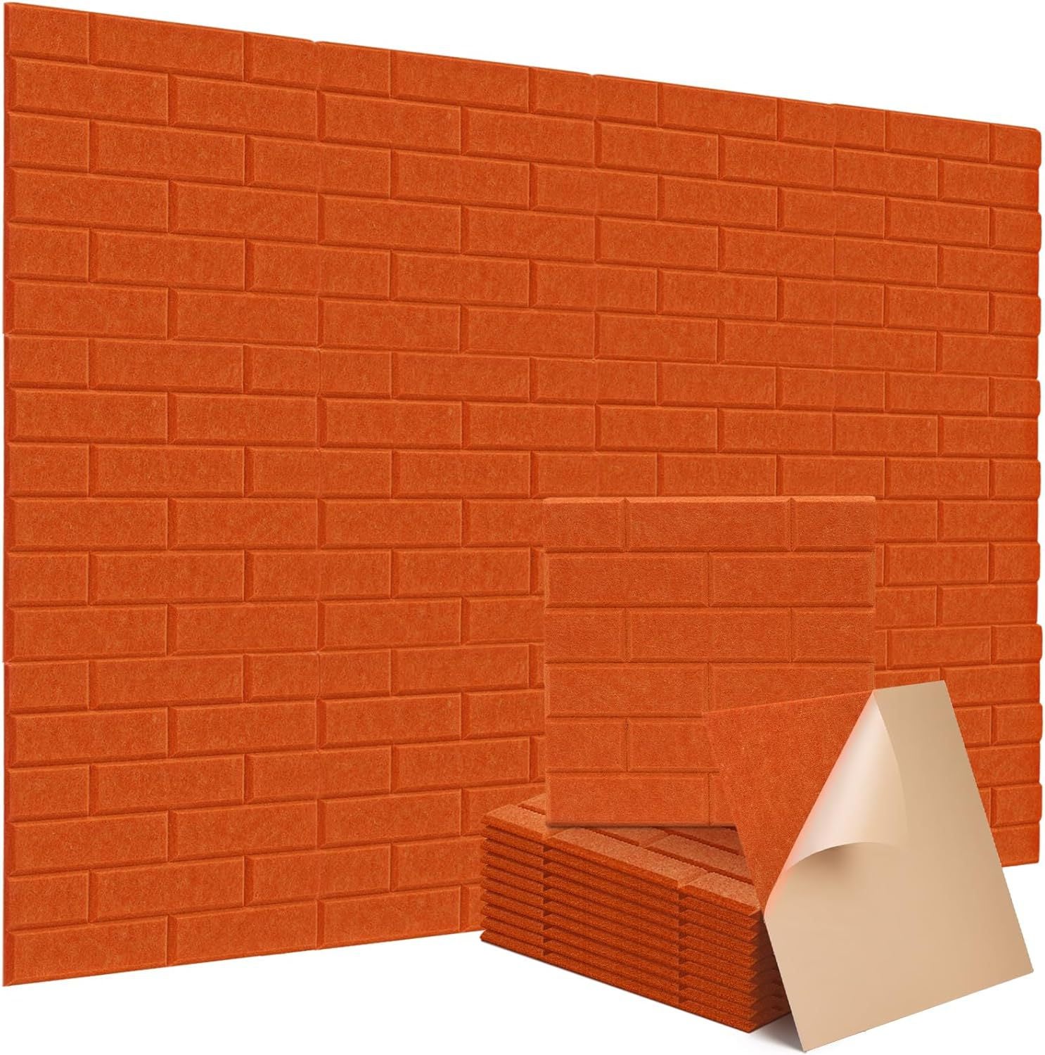 12 piezas de paneles fonoabsorbentes de ladrillo autoadhesivos, 30x30cm ...