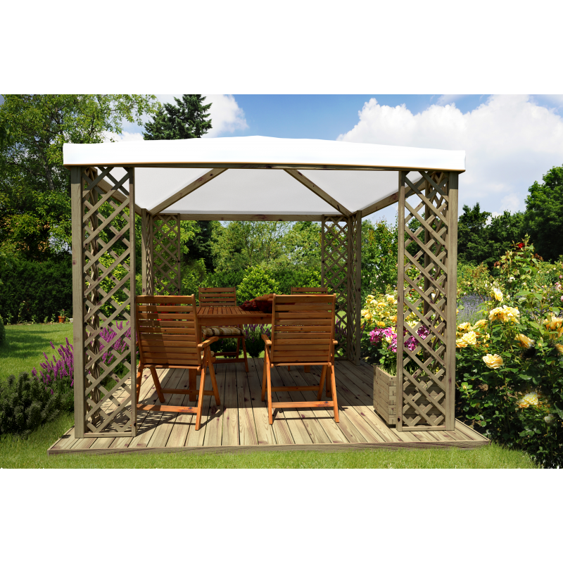 Gazebo Fox JT40 Pocket 300x300 cm imprégné en autoclave avec couverture ...