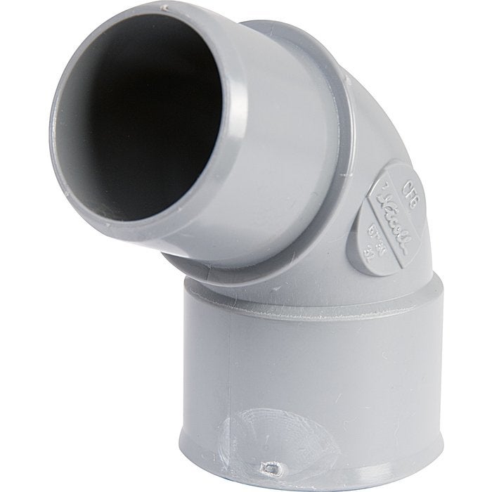 Raccord PVC gris coudé 67°30 - diamètre 40 mm - Simple emboîture ...