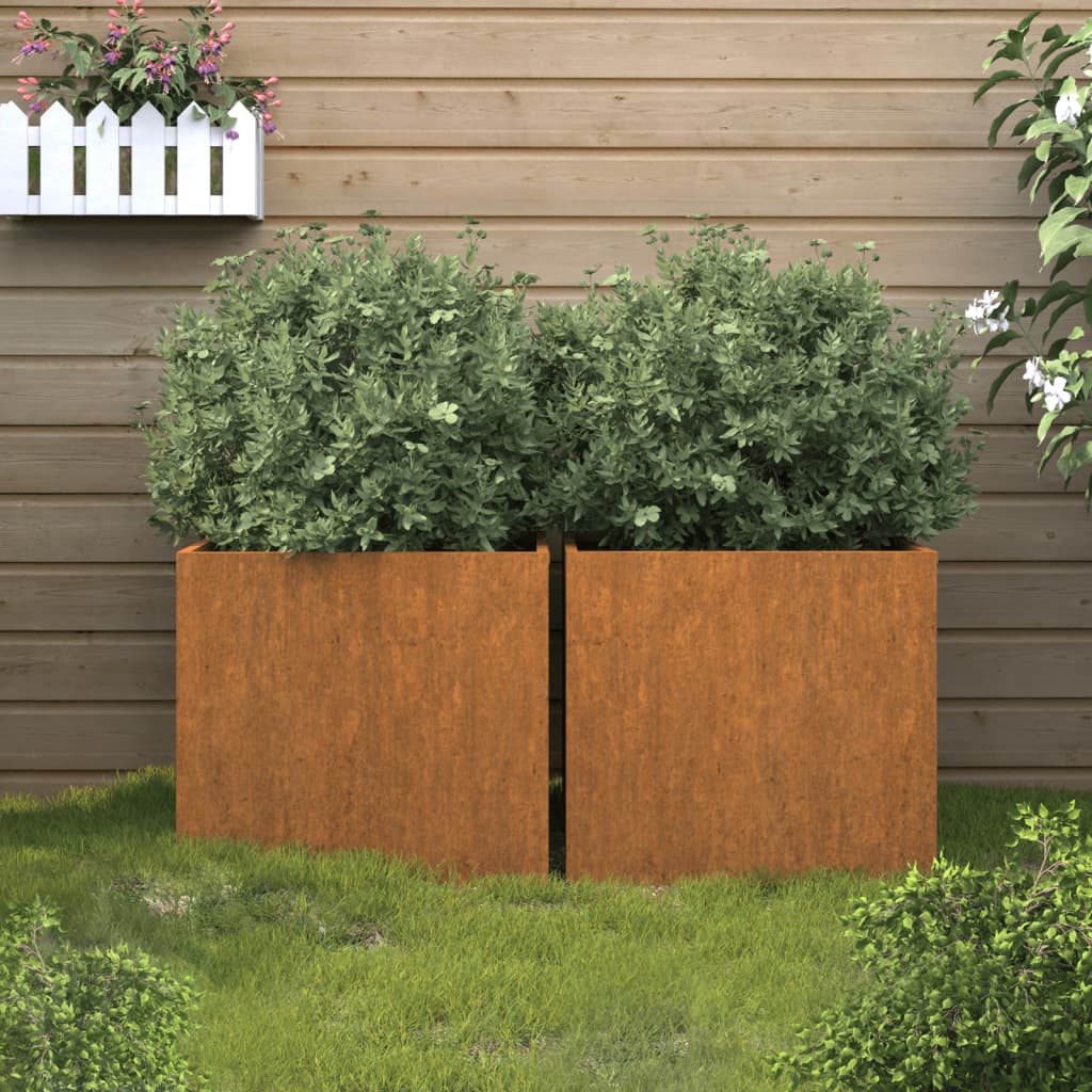 Fioriere 2 pz 42x40x39 cm in acciaio corten | Leroy Merlin