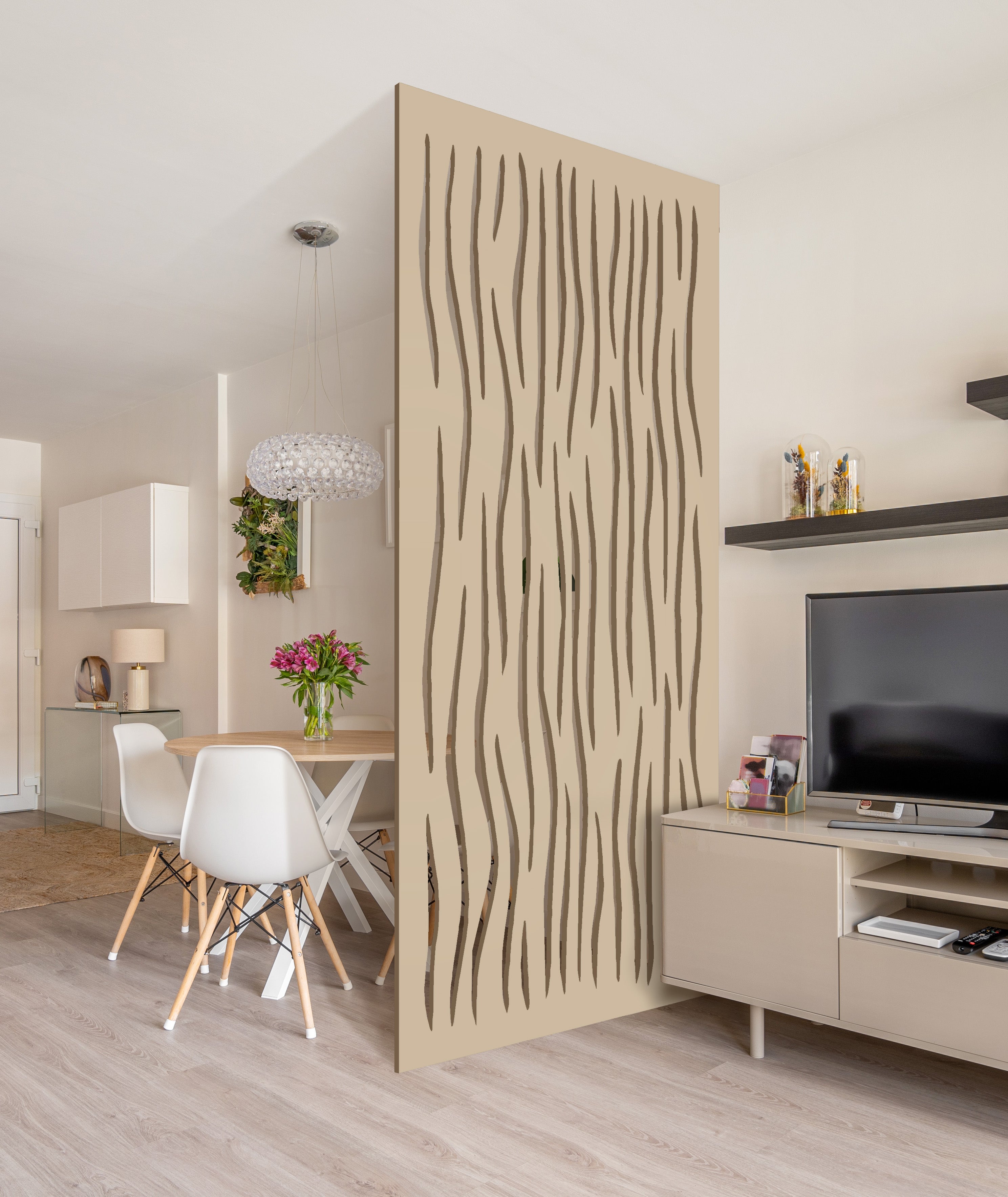 CLOISON DE SEPARATION BOIS TYPE Claustra décorative LIANES MDF L.100 x ...