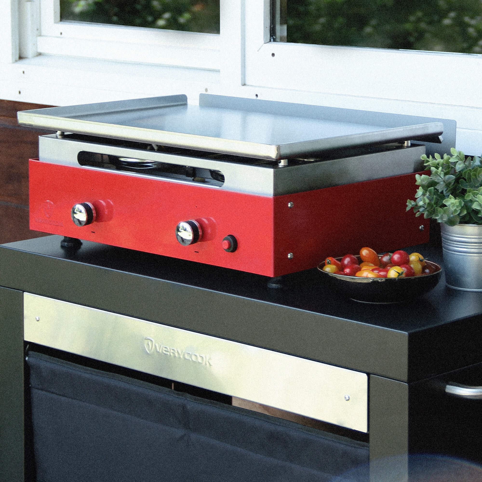 Plancha gaz Créative 2 feux inox Inox Massif brillant lisse 6mm d ...