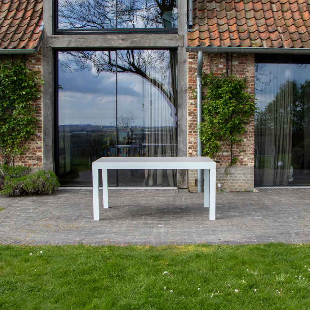 Table Tulum 6/10 personnes structure aluminium blanche, plateau en ...