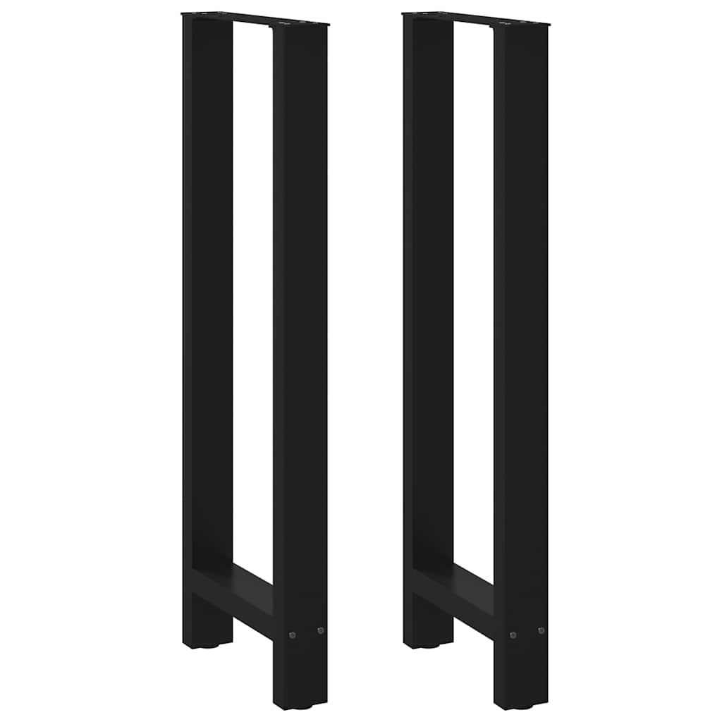 Pieds de table de bar Noir 2 pièces 40 x (110-111) cm Acier | Leroy Merlin
