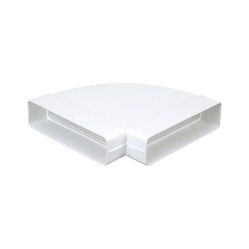 Coude 90° horizontal rectangulaire 55x220 plastique - CH 55x220 ...
