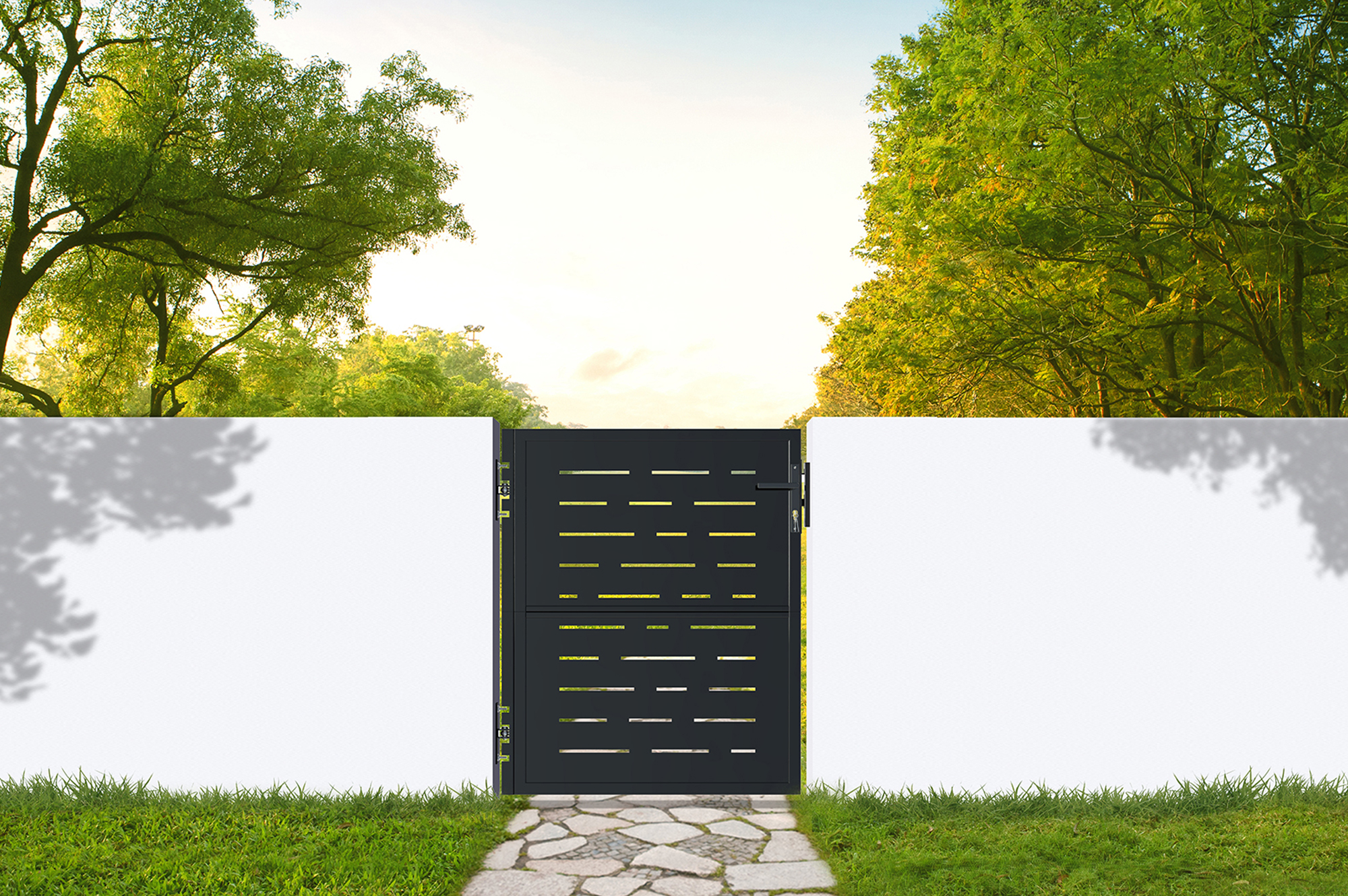 Portillon acier 1m NALI ARLBERG H.120cm Noir mat | Leroy Merlin