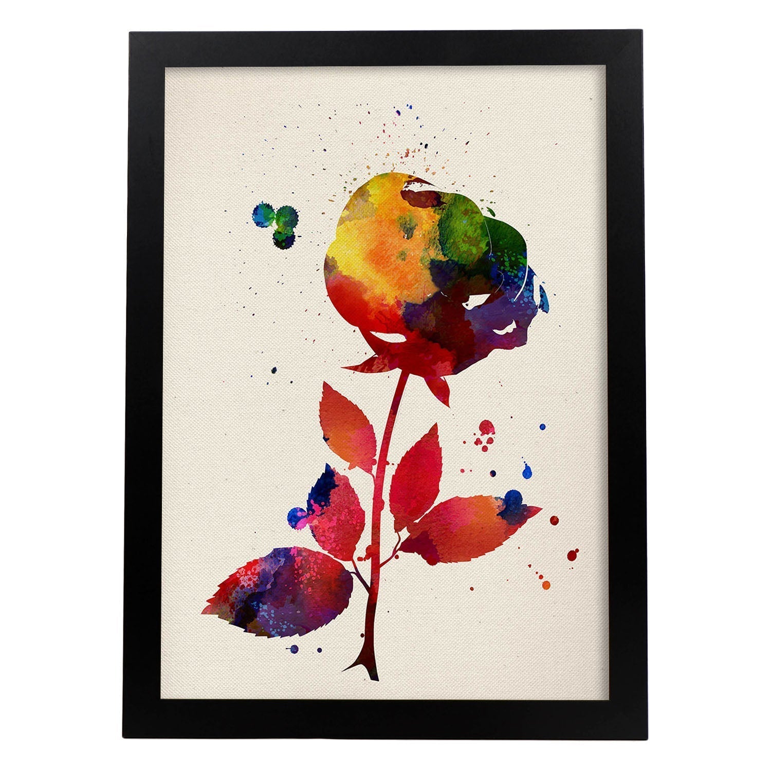 Affiche De Fleur Avec Conception Aquarelle. Mélange De Feuilles Avec ...