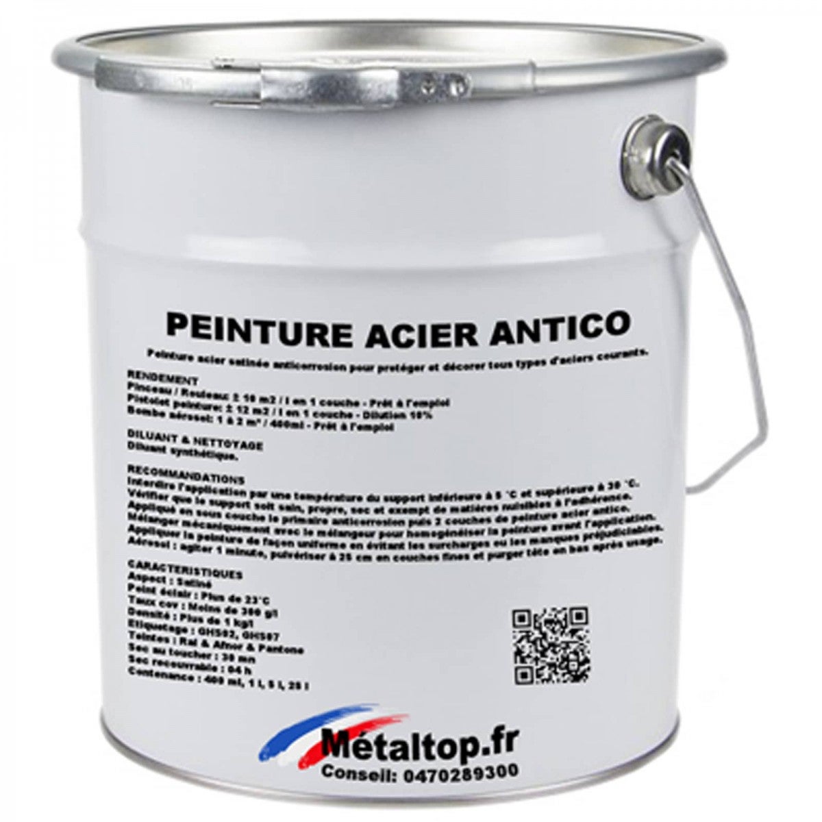 Peinture Acier Antico - Metaltop - Beige vert - RAL 1000 - Pot 1L ...