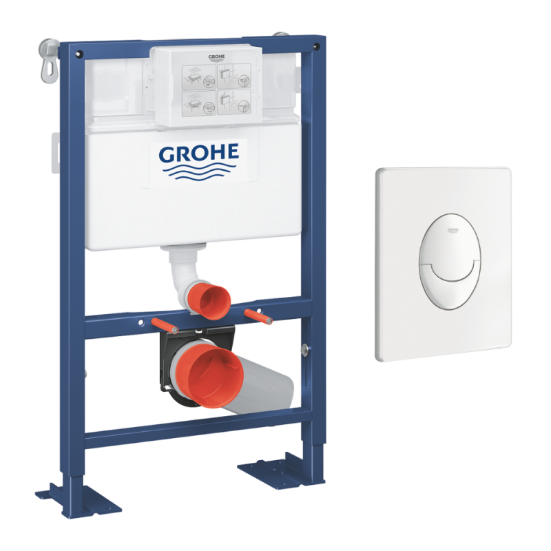 Bâti support GROHE pour wc hauteur réduite Rapid SL, 0.82 m + plaque de ...