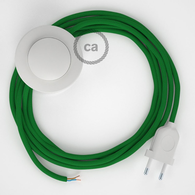 Creative cables - Cordon pour lampadaire, câble RM06 Effet Soie Vert 3 ...
