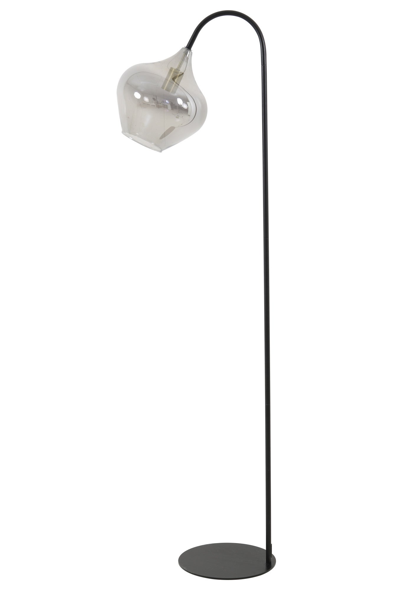 Light & Living - lampadaire - Rakel - noir - verre verre fumé - lampe ...