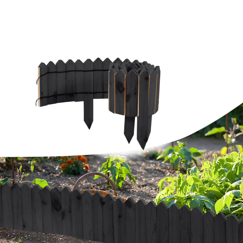 Bordure de jardin en bois de pin Bordure de pelouse - 200*40*1.5cm ...