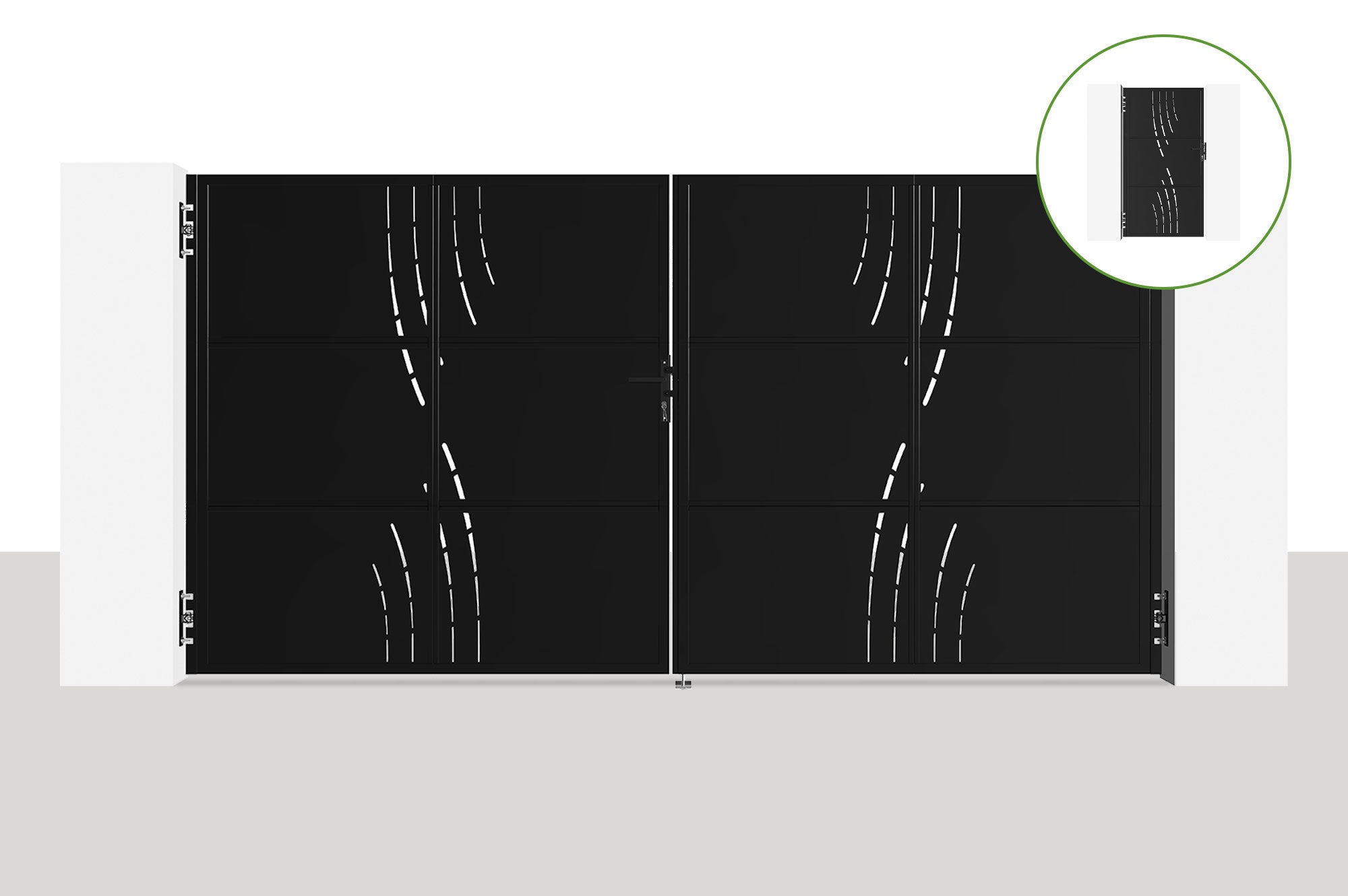 Pack portail battant NALI VELETA 3,5x1,8m + Portillon H.180cm noir ...