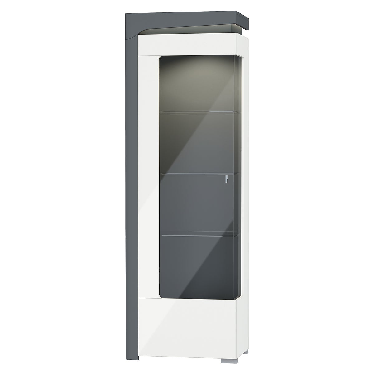 Vitrine 1 porte ouverture gauche LED inclus Teo Blanc et Gris | Leroy ...