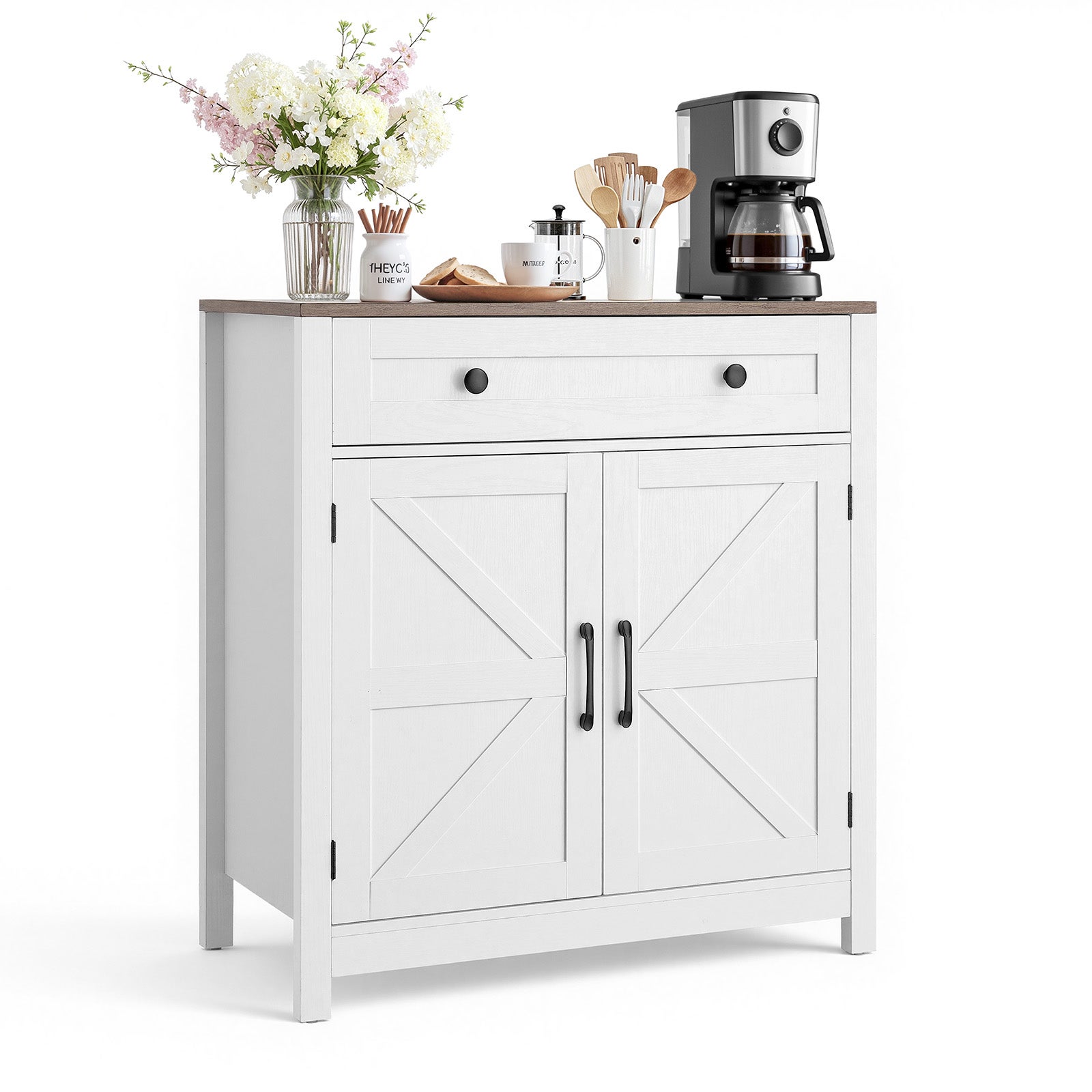Buffet VEVOR de Style Rustique, Meuble de Rangement Cuisine avec 2 ...