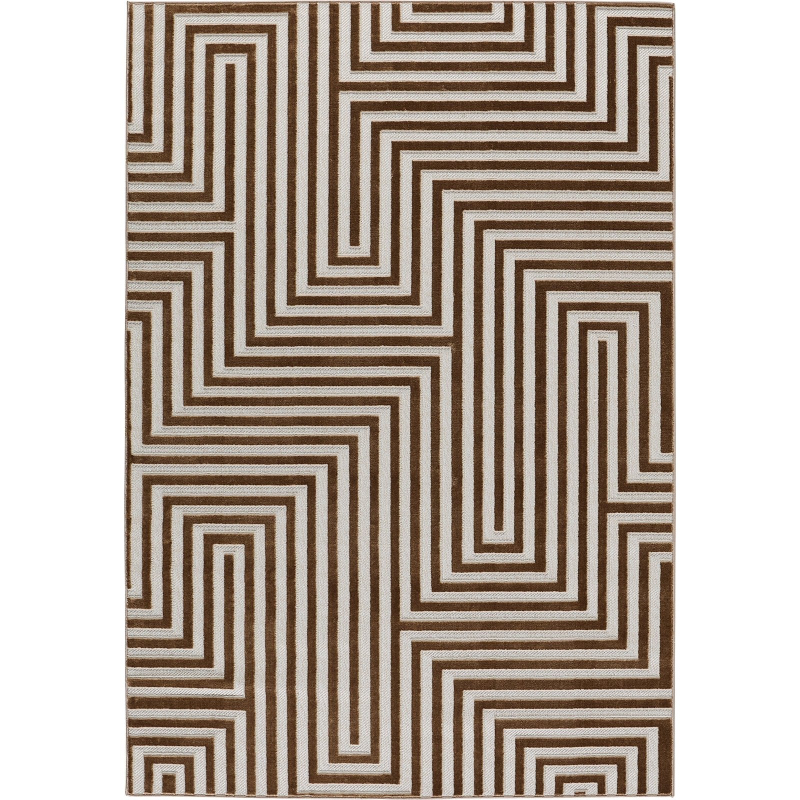 Tapis Loopin beige motif graphique pour extérieur | Leroy Merlin