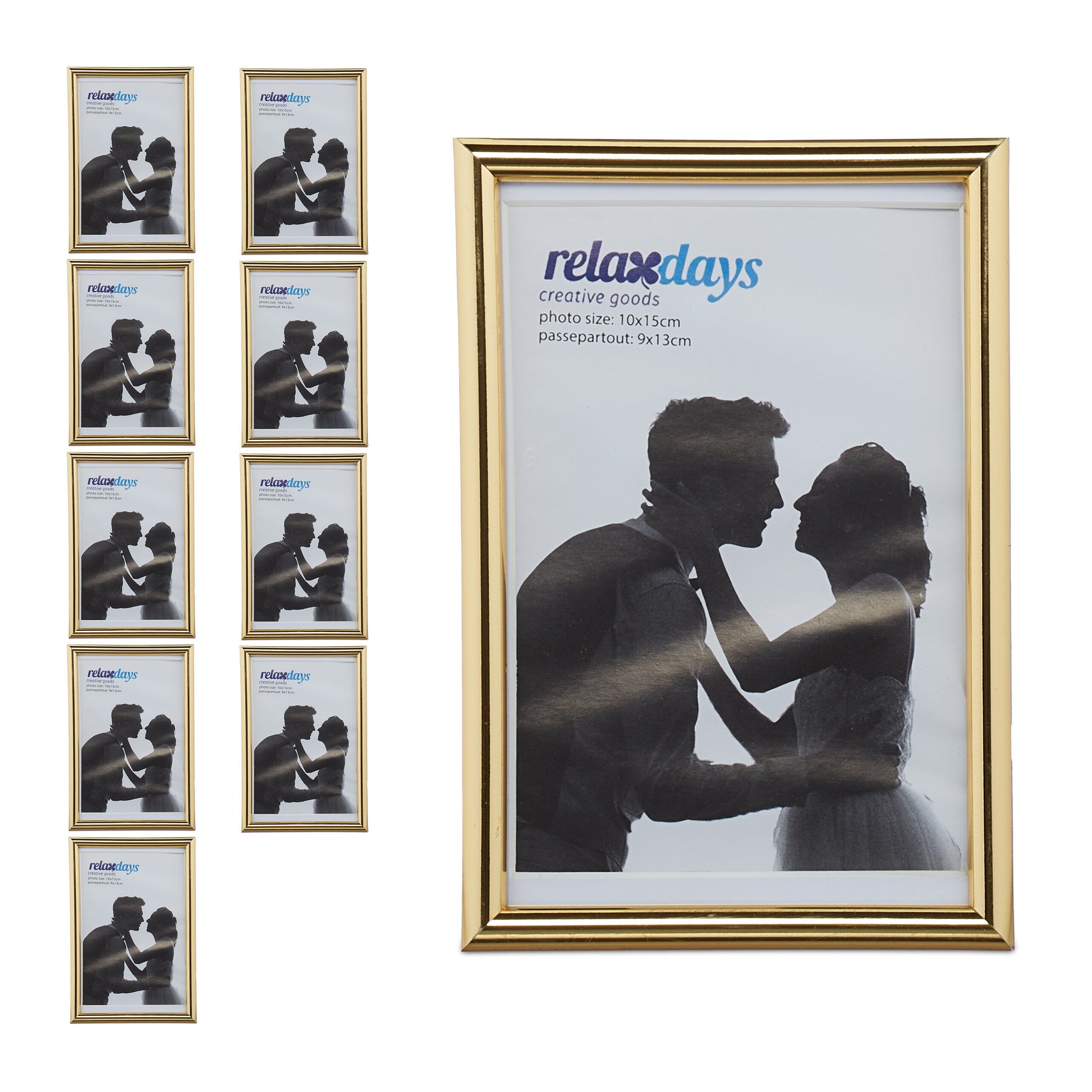 Relaxdays Cadres photo, lot de 10, 10x15 cm, passe-partout 9x13 cm ...