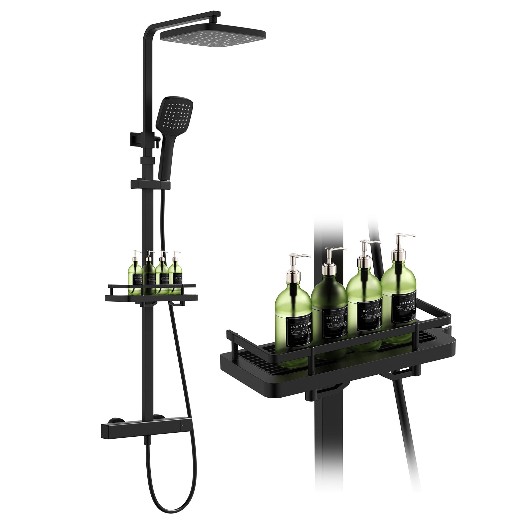 Colonne de Douche Thermostatique avec Étagère, Ensemble de Douche ...